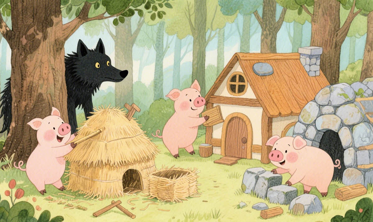 The Three Little Pigs – Free Simple Stories in Spanish & English for ...